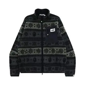 A BATHING APE Snow Pattern Zip Fleece