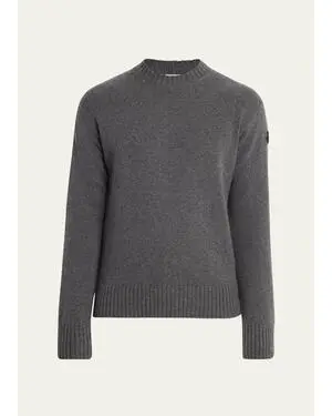 Moncler Wool And Cashmere Crewneck Sweater Gray