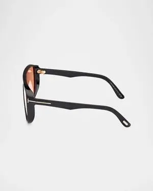 TOM FORD Achilles Shield Sunglasses - Blko