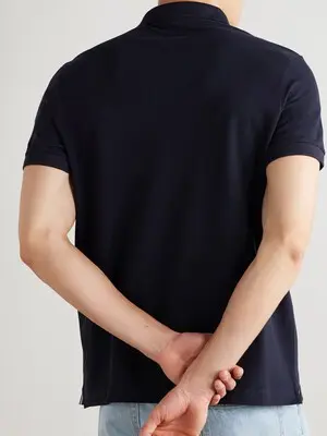 Stone Island Organic Cotton-blend Piqué Polo Shirt - Blue
