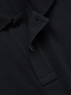 Stone Island Organic Cotton-blend Piqué Polo Shirt - Blue