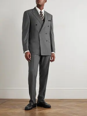 Canali Double-breasted Wool Suit Jacket