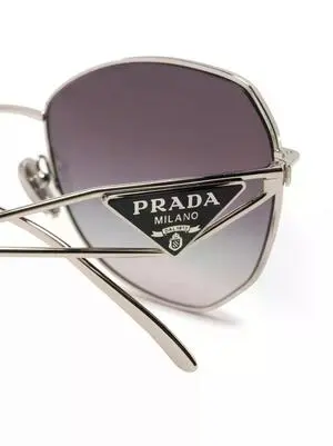 Prada Gradient Oversized-frame Sunglasses - Silver
