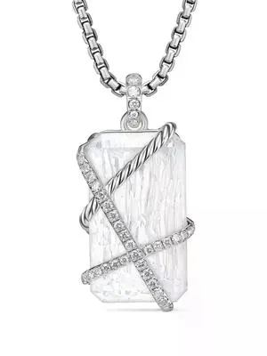 David Yurman Sterling Silver Cable Wrap Diamond Amulet