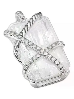 David Yurman Sterling Silver Cable Wrap Diamond Amulet
