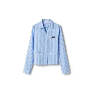 Miu Miu Striped Poplin Pajama Shirt