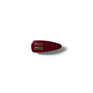 Miu Miu Patent Leather Hair Clip - Crimson