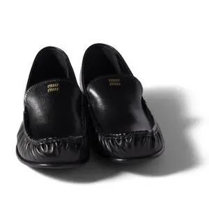 Miu Miu Buffalo Leather Loafers - Black