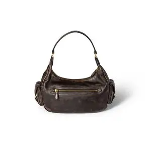 Miu Miu Pocket Nappa Leather Bag - Coffee