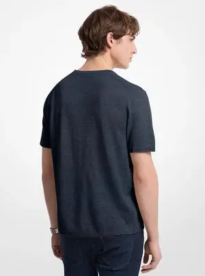 Michael Kors Linen And Cotton T-shirt In Size By - Blue