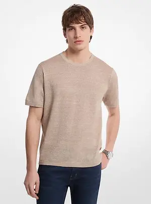Michael Kors Linen And Cotton T-shirt Brown