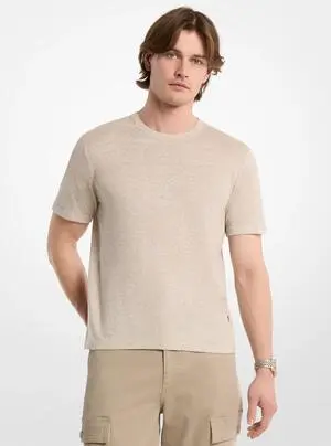 Michael Kors Linen And Cotton T-shirt In Size By - Green