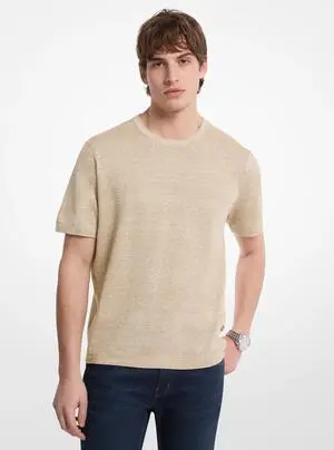 Michael Kors Linen And Cotton T-shirt In Size By - Natural