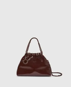 Stella McCartney Falabella Patent Drawstring Crossbody Bag - Moka