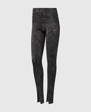 Stella McCartney Roll-top Split-cuff Graphic Print Leggings - Brown