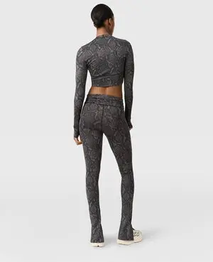 Stella McCartney Roll-top Split-cuff Graphic Print Leggings - Brown
