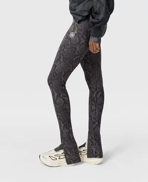 Stella McCartney Roll-top Split-cuff Graphic Print Leggings - Brown