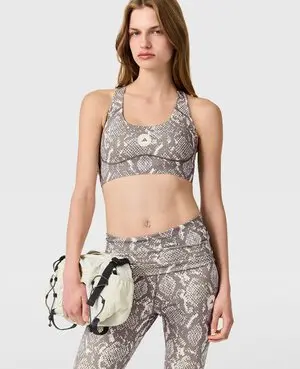 Stella McCartney Truepurpose Power Impact Snake Print Training Bra - Beige