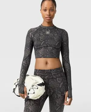 Stella McCartney Truepurpose Training Long-sleeve Cropped Top - Brown