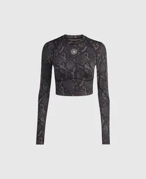 Stella McCartney Truepurpose Training Long-sleeve Cropped Top - Brown