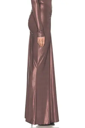Lapointe Coated Jersey Ruched Maxi Skirt - Mocha