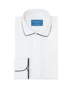 Robert Talbott Reeves Piped Formal Contemporary Fit Shirt - White
