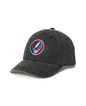 Junk Food Clothing Grateful Dead Rose Cap - Vintage Black