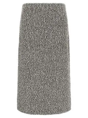 Tory Burch Tweed Midi Skirt - Black