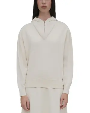 Rosetta Getty Double Layer Pullover Hoodie - Ivory