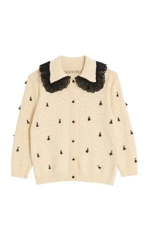 Valentino Garavani Lace-trimmed Cotton Cardigan