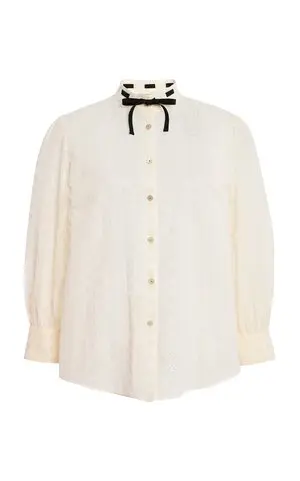 Valentino Garavani Embroidered Poplin Shirt - Ivory
