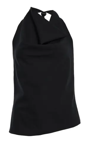 Burc Akyol Tasseled Wool Cowl-neck Halter Top