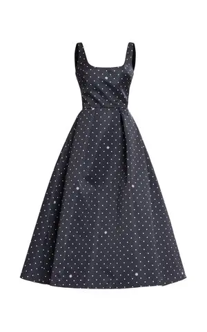 Elie Saab Printed Duchesse Midi Dress