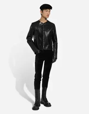 Dolce & Gabbana Collarless Leather Jacket