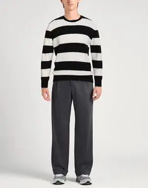 DEPARTMENT 5 Striped Intarsia-knit Wool Sweater - Black