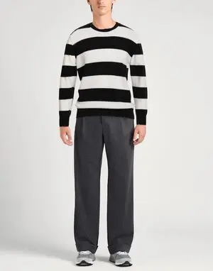 DEPARTMENT 5 Striped Intarsia-knit Wool Sweater - Black