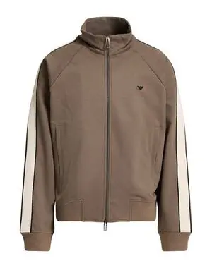 Emporio Armani Sweatshirt In Polyester, Wool, And Elastane - Beige