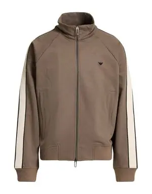 Emporio Armani Sweatshirt In Polyester, Wool, And Elastane - Beige