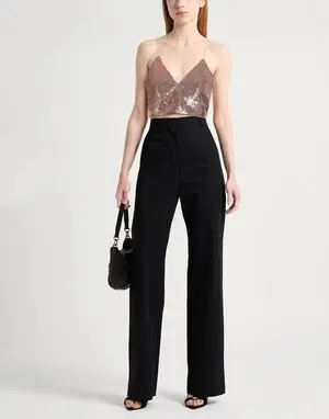 BALLANTYNE Crepe Crop Top With Appliqués And Sequins