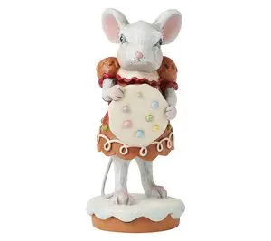 JIM SHORE Heartwood Creek Gingerbread Mouse Gir L Fig 4.25in H - One-color