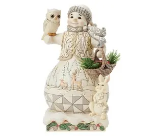 JIM SHORE Heartwood Creek Woodland Snowman With Basket Fig 5 - One-color