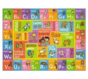 KC CUBS Abc Alphabet: Animal Sounds Rug 8x10 - One-color