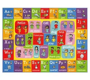 KC CUBS Abc Alphabet: Asl Sign Language Rug 5 X7 - One-color