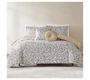 LUSH DECOR Lillian Block Reversible Comforter 5 Pc Set F/q - One-color