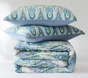 LUSH DECOR Ikat Drops Quilt Teal 3pc Set King/c Al King