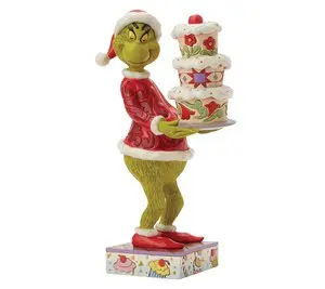 JIM SHORE Grinch With Grinchy Cake Figurine 9.3 In H - One-color