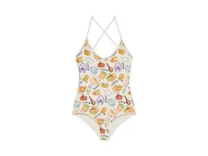 Gucci Cartoon Animal Print One Piece Bathing Suit - White