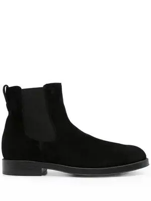 TOD'S Elastic-panel Suede Chelsea Boots - Black