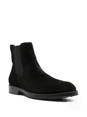 TOD'S Elastic-panel Suede Chelsea Boots - Black