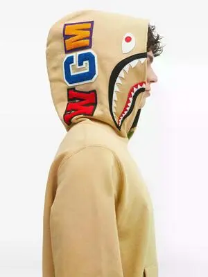 A BATHING APE Shark-motif Hoodie - Neutrals